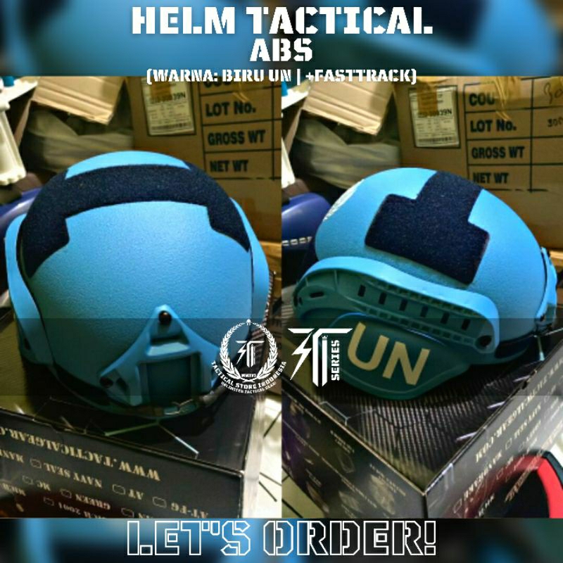 Jual Helm Tactical Biru UN Mich Versi Kuping Panjang Bahan ABS | Shopee ...