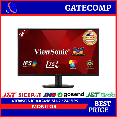 Jual MONITOR VIEWSONIC VA2418 SH-2 ; 24"/IPS FHD 1080P/75Hz/FLAT/VGA ...