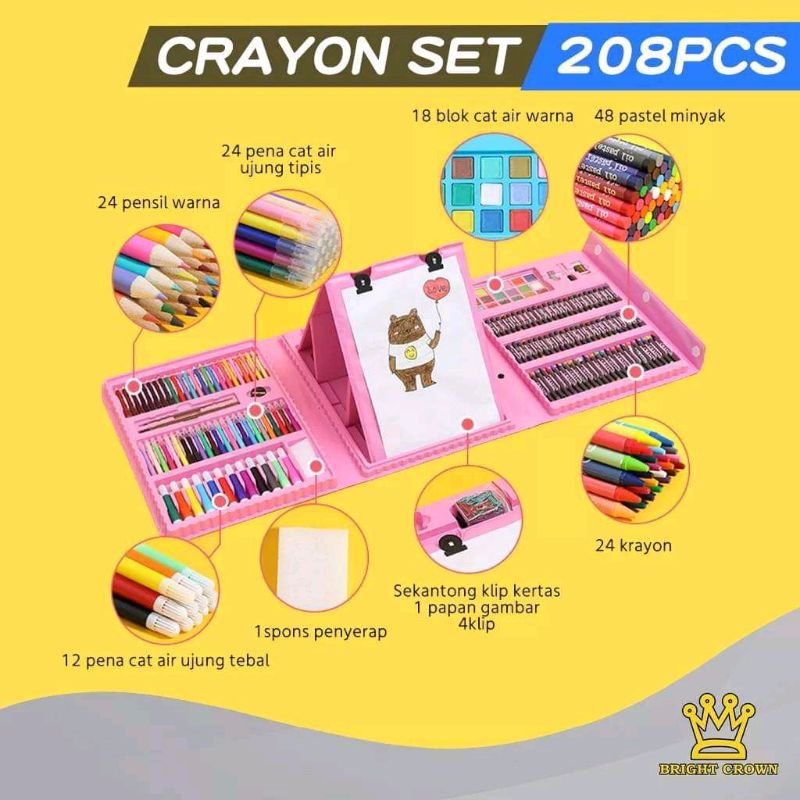 Jual Crayon Set 208 Pcs | Shopee Indonesia