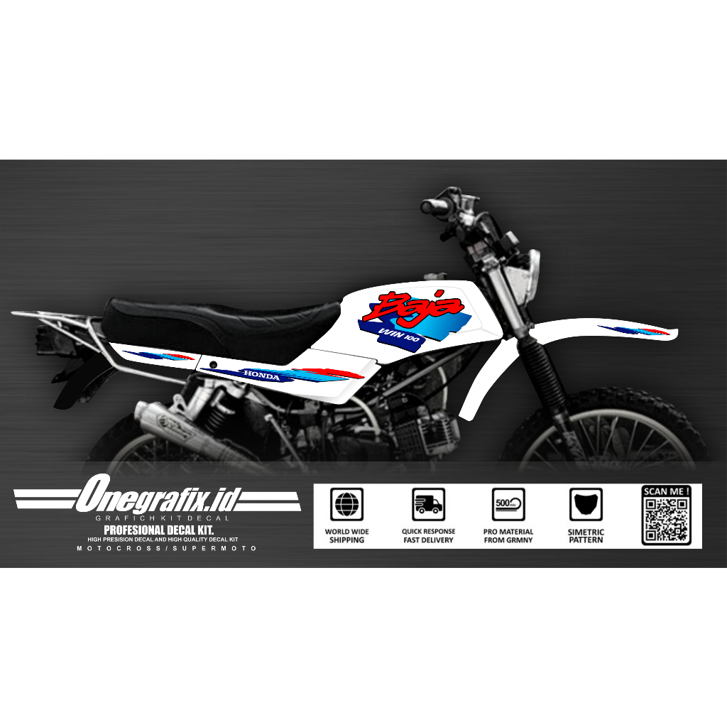 Jual decal striping honda win 100 custom bisa request design | Shopee ...