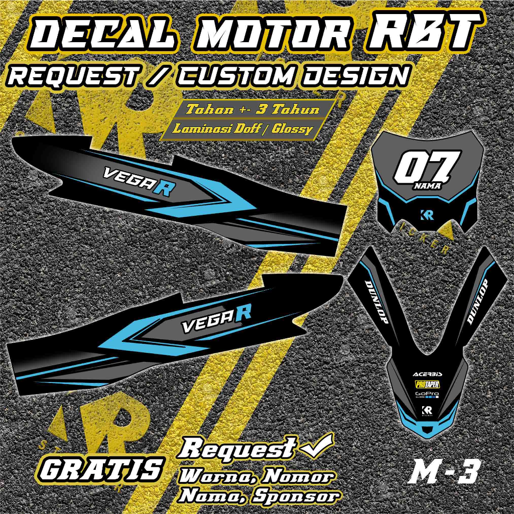 Jual Stiker Decal Motor RBT sticker motor bebek trail Custom Desain ...