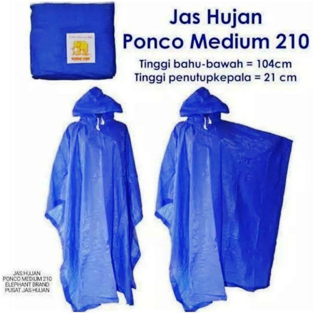 Jual JAS HUJAN PONCHO MEDIUM/ELEPHANT 210 NEWW JAS HUJAN PONCHO TERBARU ...