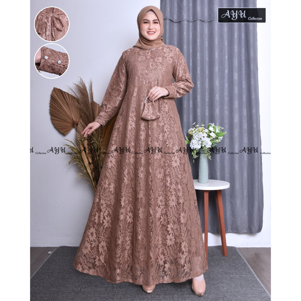 Jual Gamis Wanita Jumbo Burkat Busui-Dress Kondangan Cewek Kekinian ...