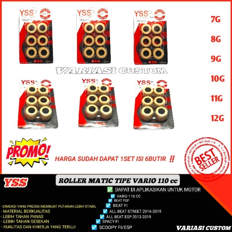 Jual ROLLER ROLER LOLER ( VK ) VARIO 110 BEAT FI /ESP POP SCOOPY FI 7 8 ...