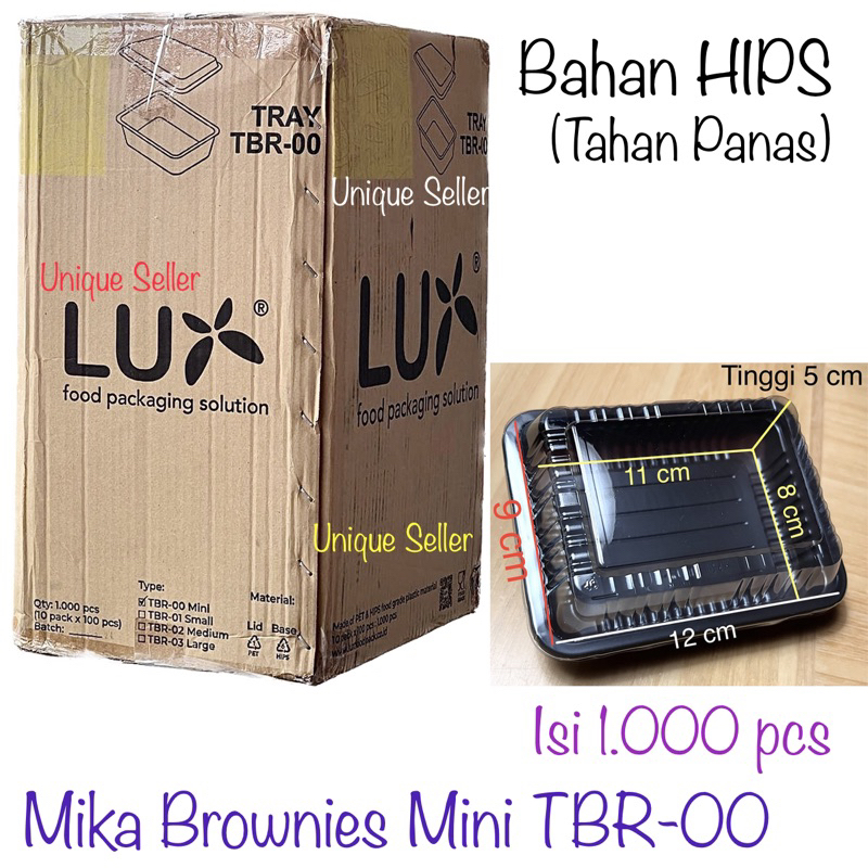 Jual [1 Dus] Mika Brownies Mini TBR00 LUX isi 1.000 pcs Tinggi 5 cm / Mika Brownies Mini TBR-00 ...
