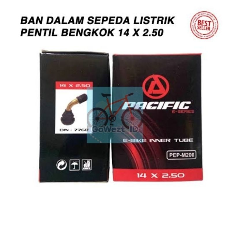Jual Ban Dalam Sepeda Listrik Ukuran 14 x 2.50 PACIFIC Pentil Bengkok Selis E-Bike | High ...