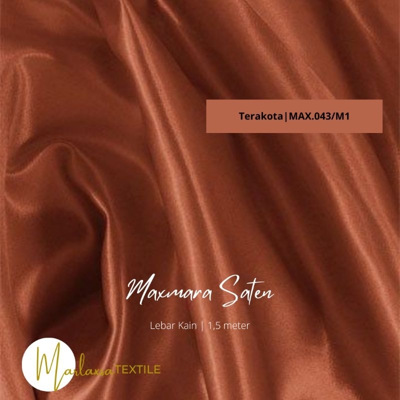 Jual KAIN PURE SILKY SATIN MXM | Terracotta | Terakota | Shopee Indonesia