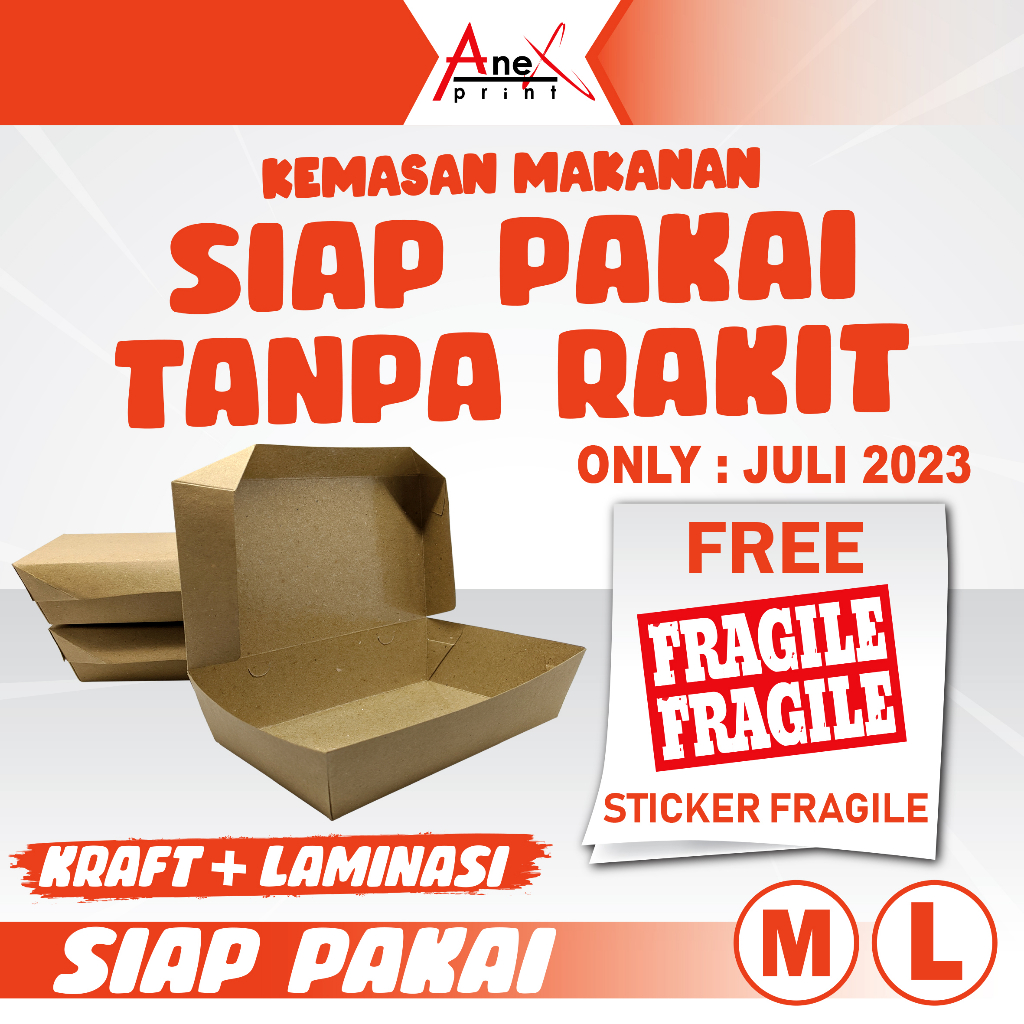 Jual PAPER LUNCH BOX FOODGRADE SIAP PAKAI MURAH UKURAN M DAN UKURAN L ...