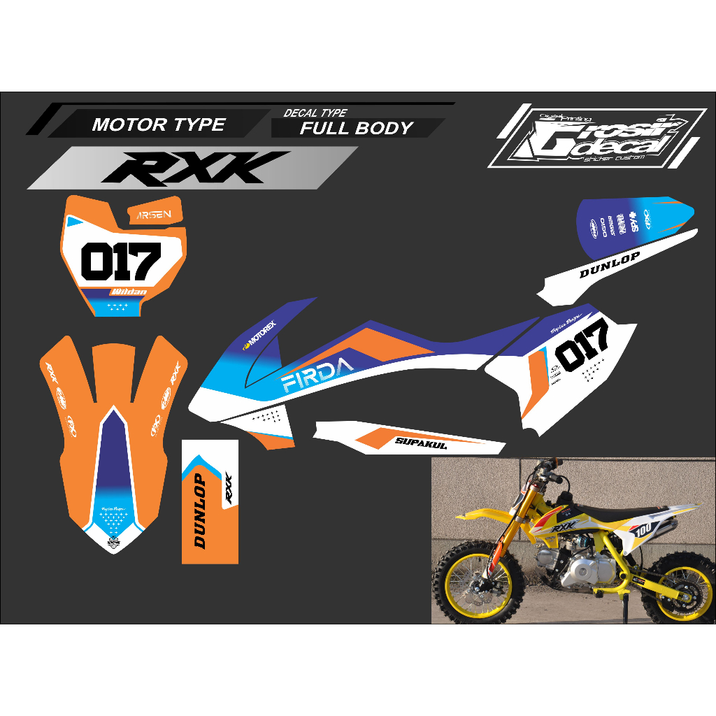 Jual Sticker Mini Trail LENKA / RXK / PC MOTO / MINI MOTO 50cc Full ...