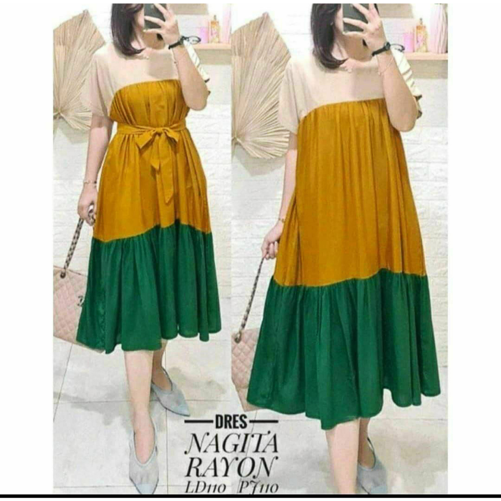 Jual Daster Remaja Kekinian Dress Korean Style Pendek Polos Rayon Adem ...