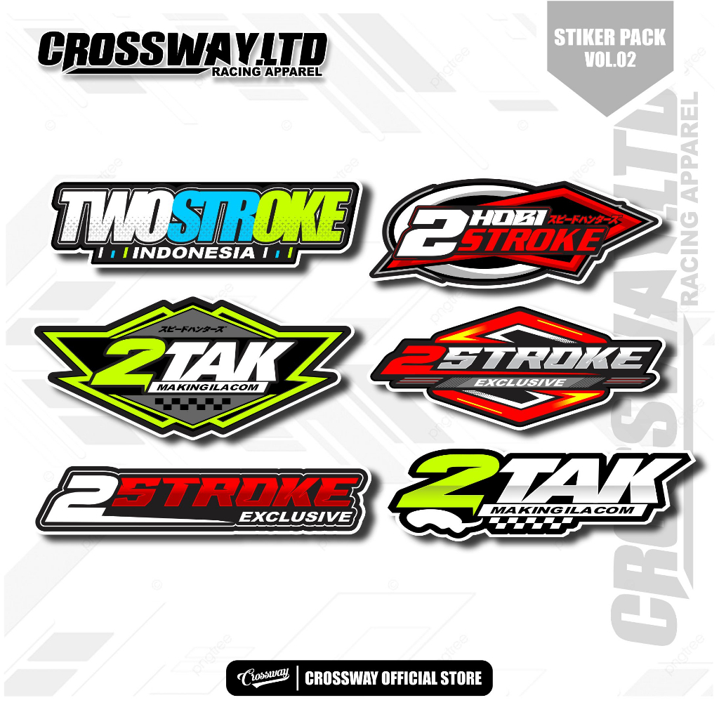 Jual STIKER PACK RACING 2 STROKE, STICKER MOTOR ISI 6 PCS | Shopee ...