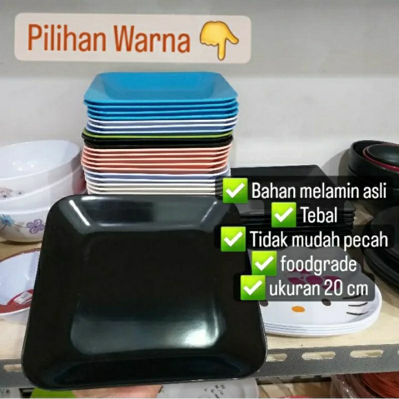 Jual Piring mie melamin tebal / ukuran 8 inc / 20 cm / dimsum / siomay ...