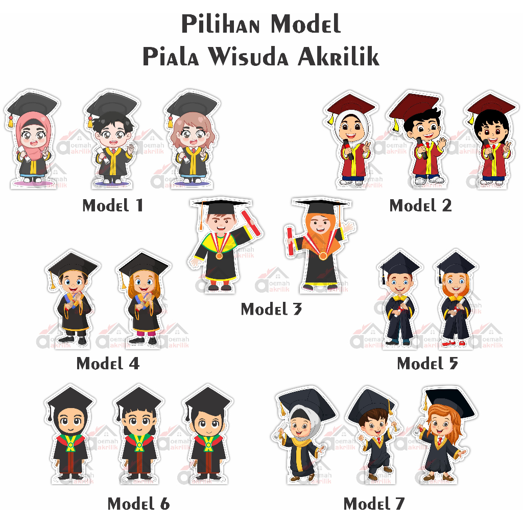 Jual Figur Piala Wisuda Akrilik/Kartun Animasi Wisuda | Shopee Indonesia