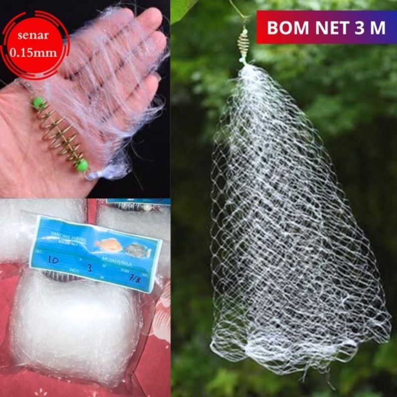 Jual pancing jaring Ikan Nila wader BOOM NET 3 METER Model Segitiga ...