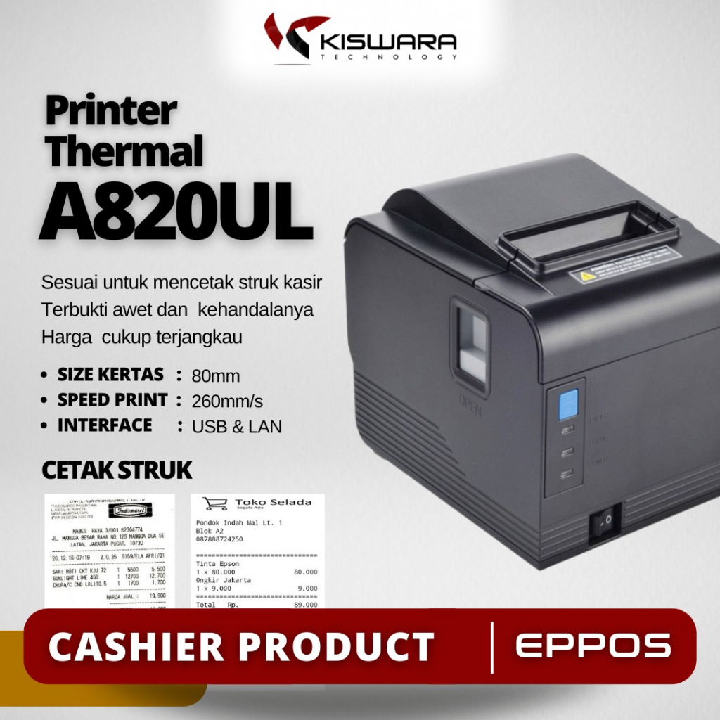 Jual Printer Desktop Thermal 80mm Support PC/Laptop TERMURAH - USB ...