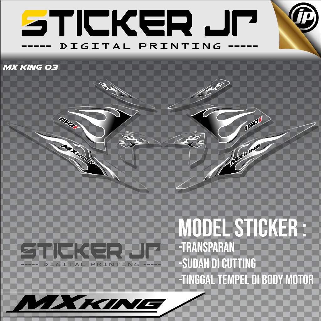 Jual Stiker Striping Decal Transparan Motor MX KING - Sticker Motor ...