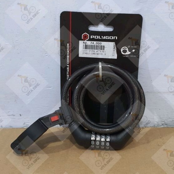 Jual Kunci Gembok Sepeda Polygon Spiral Pin Numerik | Shopee Indonesia