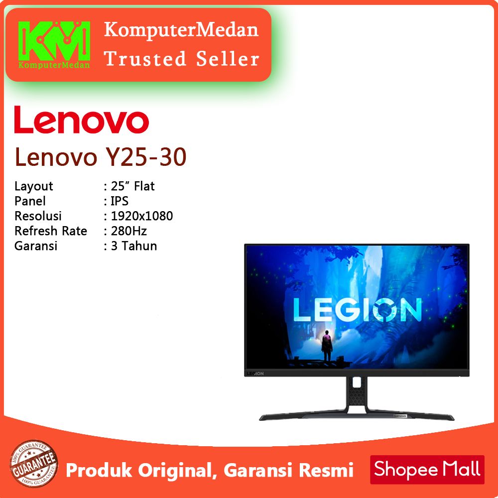 Jual LED Monitor LENOVO LEGION Y25-30 25" IPS 280Hz 1ms HDMI DP Speaker | Shopee Indonesia