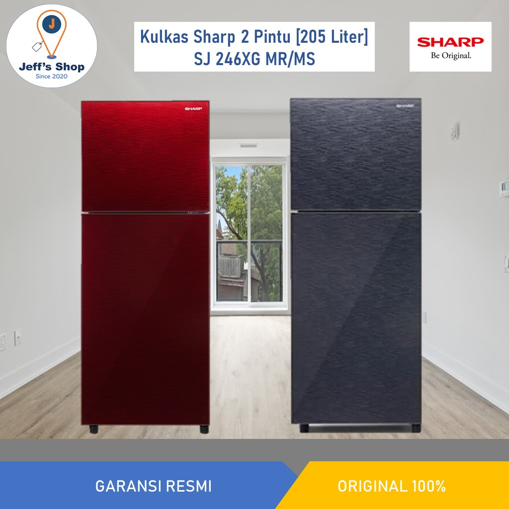 Jual Sharp Kulkas 2 Pintu [205 Liter] SJ 246XG MR/MS - [Glass Door / Pintu Kaca] | Shopee Indonesia