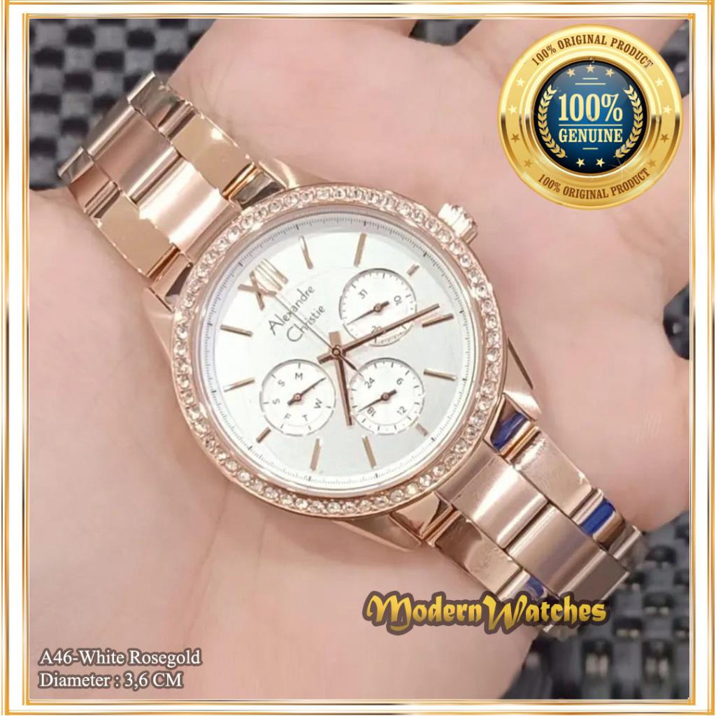 Jual Jam Tangan Original Alexandre Christie AC 2827 / 2A51 / 2A46 Wanita Black Rosegold Biru ...