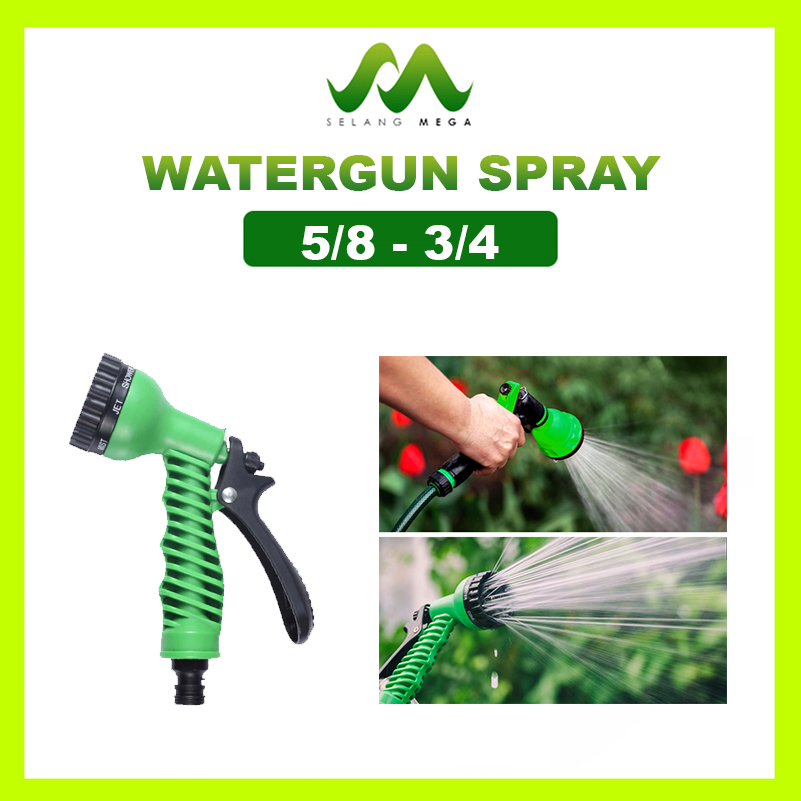 Jual MEGA Semprotan Air Ukuran 5/8 3/4 Inch Watergun 7 Mode Penyiraman ...