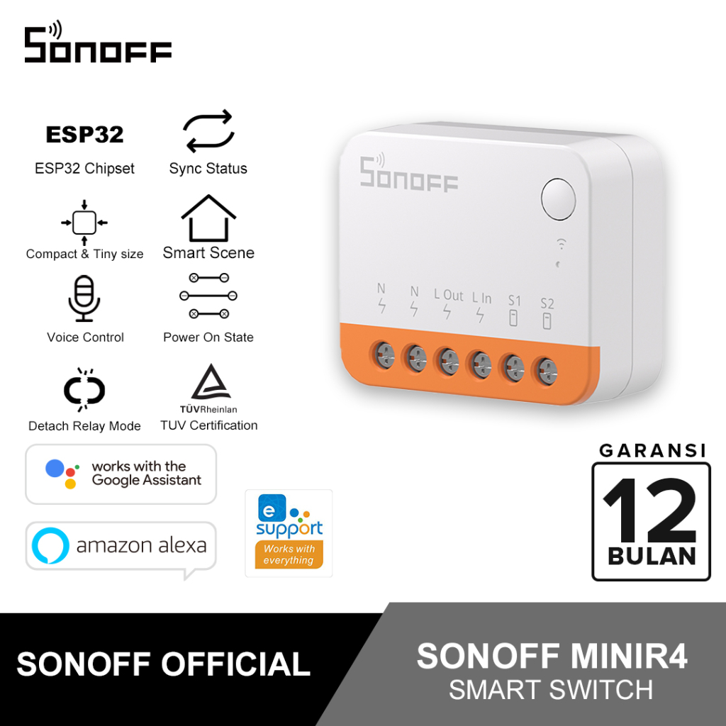 Jual Sonoff Smart Switch MINIR4 Smart Breaker Wireless Saklar Pintar ...