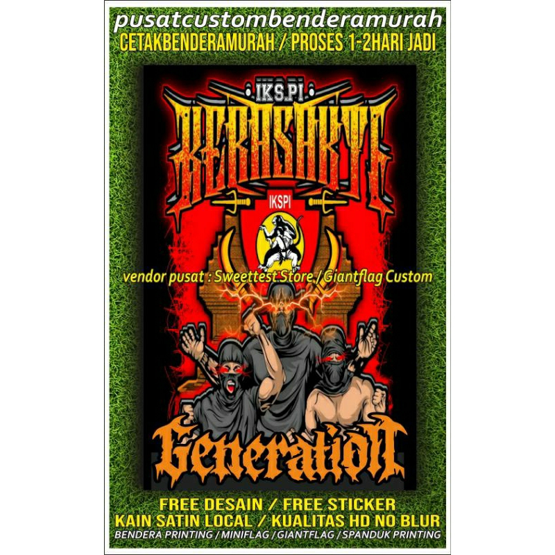 Jual BENDERA KERA SAKTI FULL PRINTING, BENDERA IKS, BENDERA PASKER ...