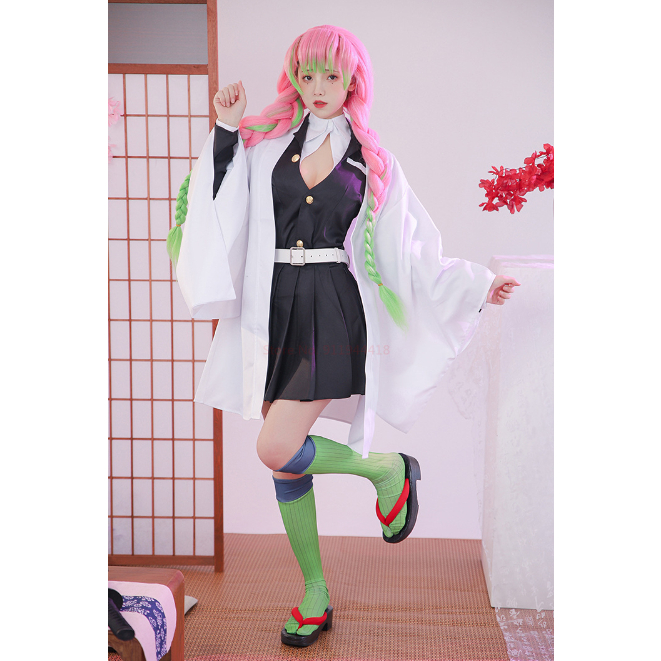 Jual Demon Slayers Cosplay Anime Kanroji Mitsuri Kimono Costume Kimetsu ...