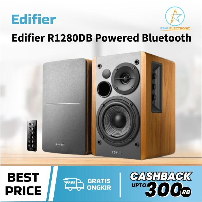 Jual Edifier R1280DB Powered Bluetooth Bookshelf Speakers Sound Brown ...