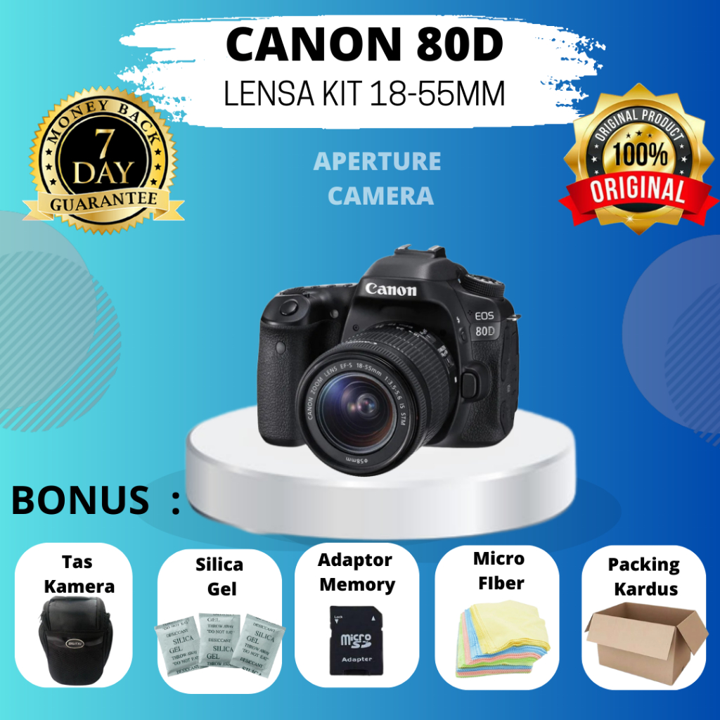 Jual CANON 80D & LENSA KIT 18-55mm MULUS FULLSET | Shopee Indonesia