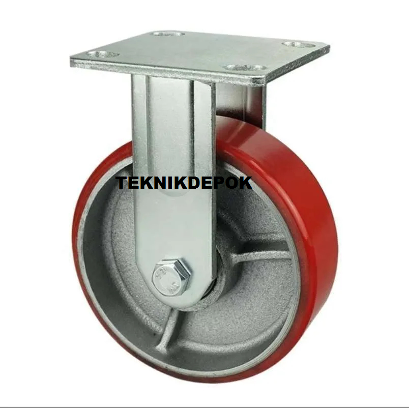 Jual Roda Pu Heavy Duty 3 Inch Mati Plat Besi Roda Troly Polyurethane ...