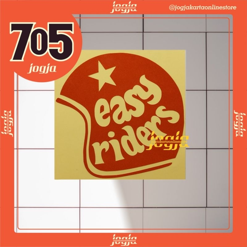 Jual Stiker Cutting Sticker EasyRider Helm Easy Riders Reflective 8 x 8 ...
