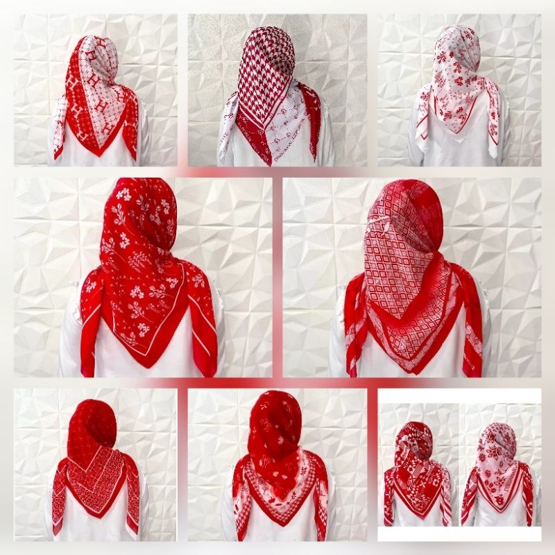Jual KERUDUNG SEGIEMPAT MOTIF KEMERDEKAAN BENDERA MERAH PUTIH SERIES ...