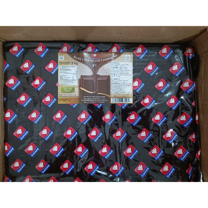 Jual COKLAT DIAMOND DARK CHOCOLATE COMPOUND 5 KG KARTON ISI 2X5KG ...