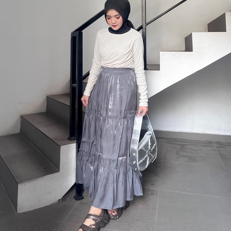 Jual Alesha Skirt | Rok Shimmer Rok Shining Cotton Shimmer | Shopee ...