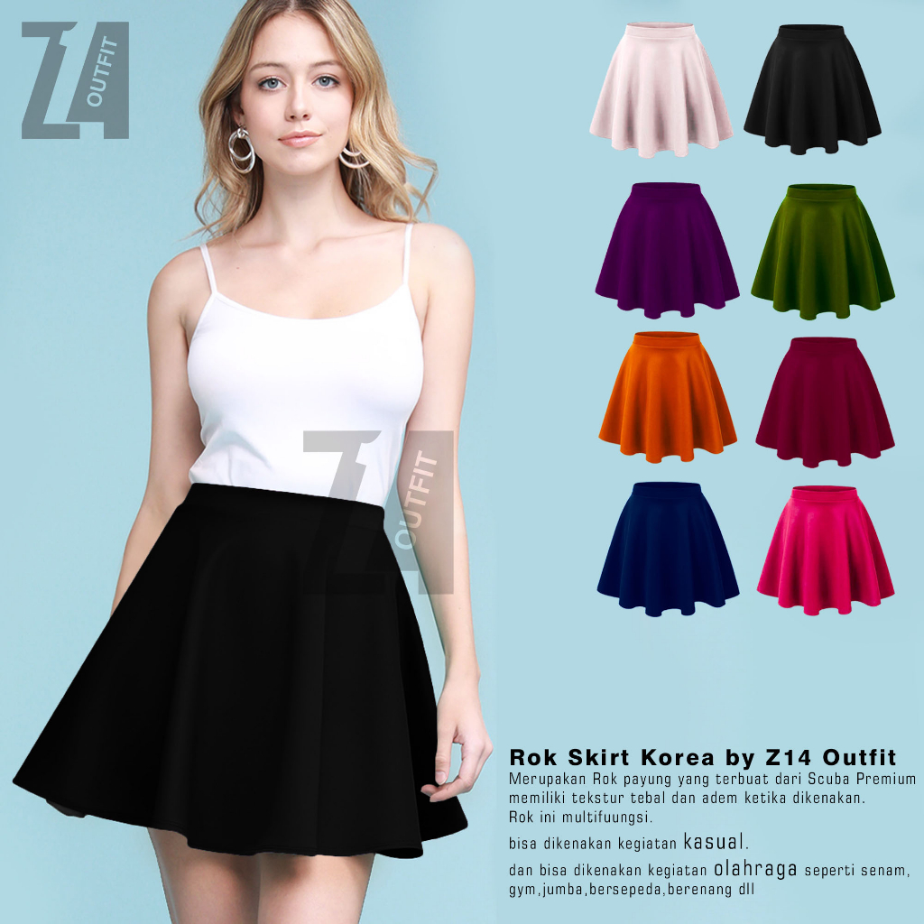 Jual Rok Scuba Pendek Korea Kasual Rok Tennis Olahraga Bersepeda Gym ...