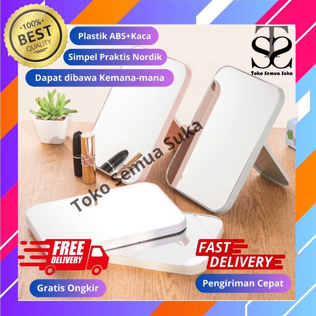 Jual Cermin Lipat Persegi Portable Beauty Mirror Kaca Rias Make Up ...