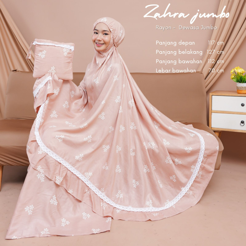 Jual Mukena Rayon Premium Dewasa Jumbo ZAHRA Renda | Shopee Indonesia