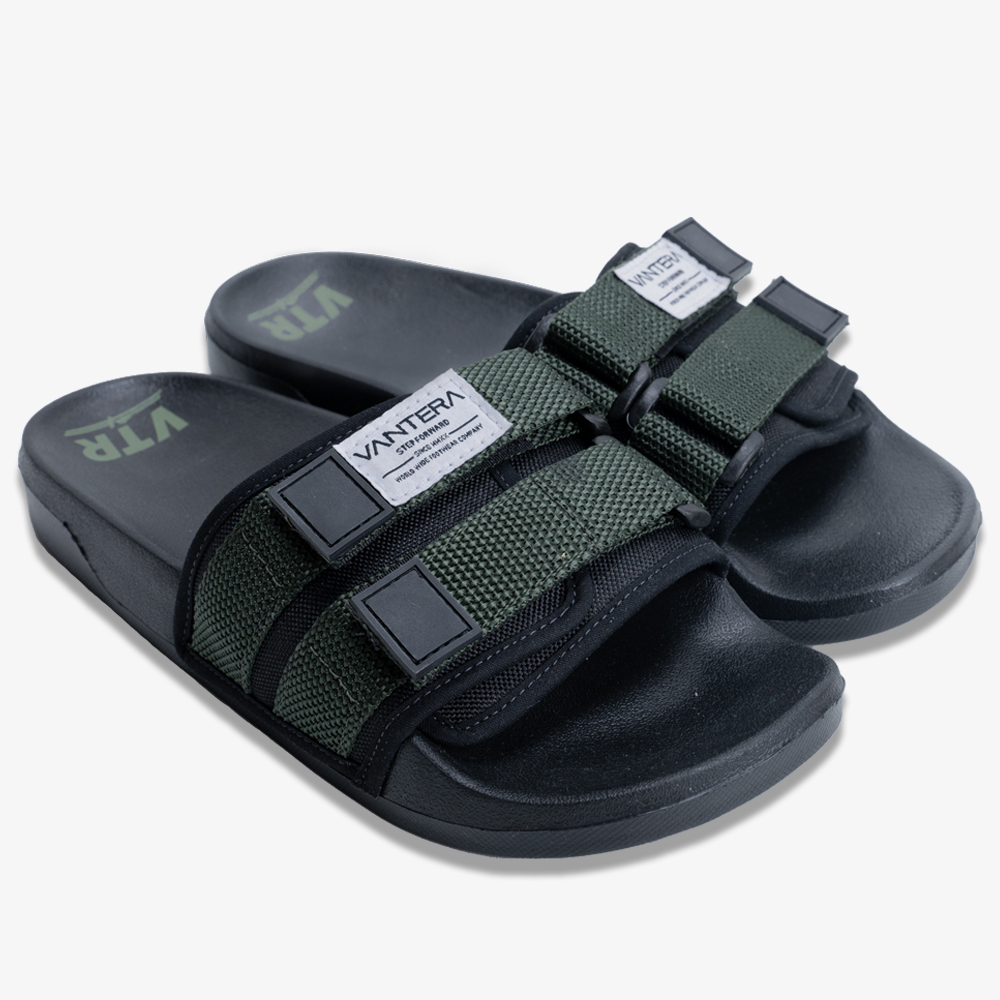 Jual Vantera Official - Slayer Black| Sandal Slipper | Sandal Pria ...