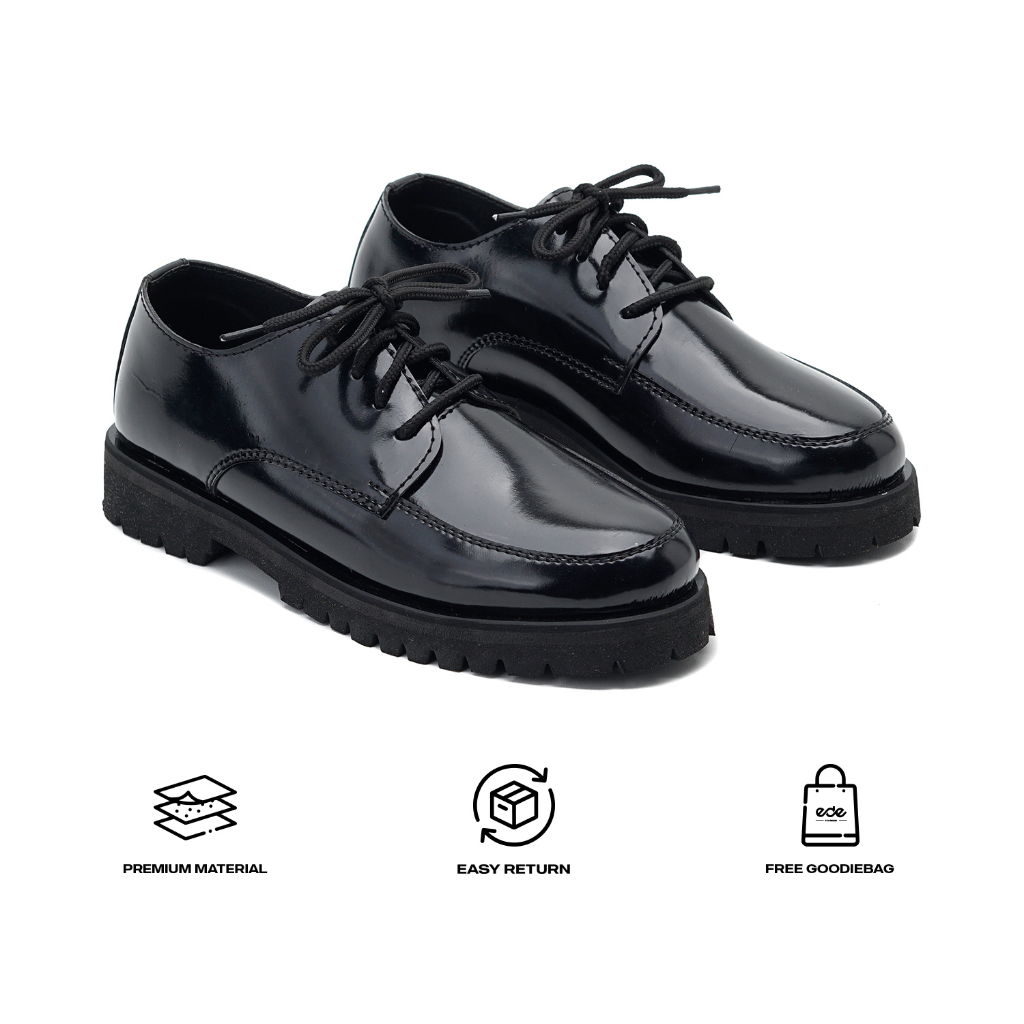 Jual Edefootwear AZTEC - Sepatu Casual Semi Formal Kulit Tali Hitam ...