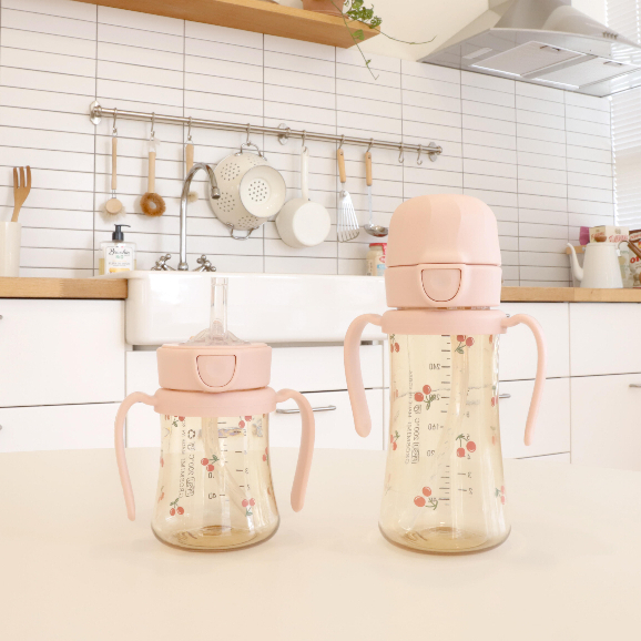 Jual Grosmimi PPSU Cherrish Weighted Straw Cup 300ml / 200ml - Botol Minum Anak Dengan Pegangan ...