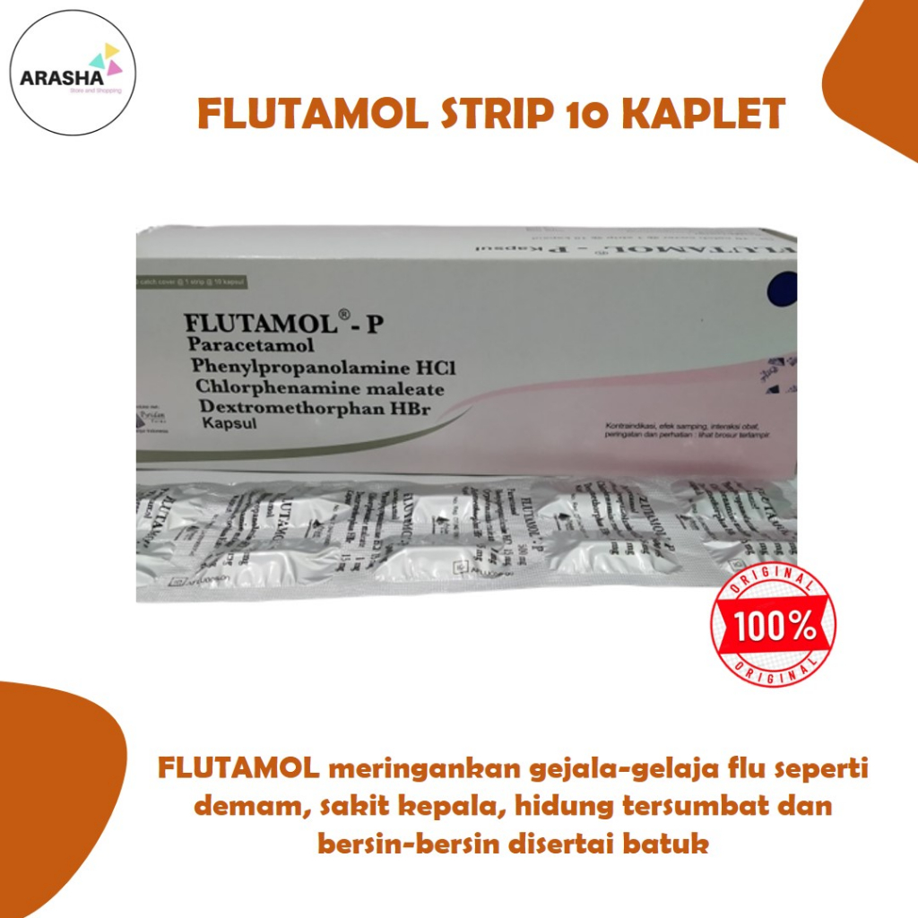 Jual FLUTAMOL STRIP Obat Demam Batuk Pilek Flu 10 Tablet | Shopee Indonesia
