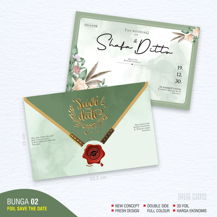 Jual Blangko Undangan Nikah Java Card Bunga 02 (Arabic, STD) | Shopee ...