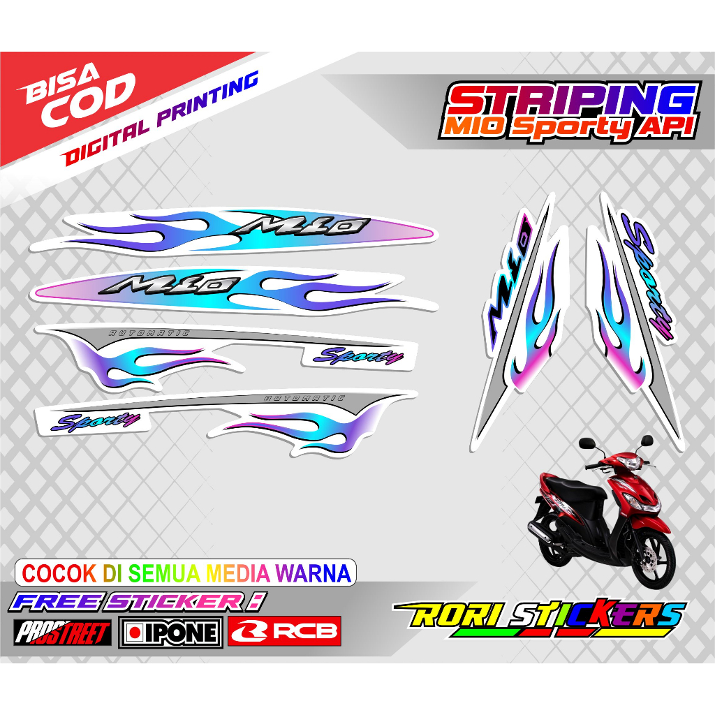 Jual STRIPING MIO API / STIKER LIST MOTOR YAMAHA MIO | Shopee Indonesia