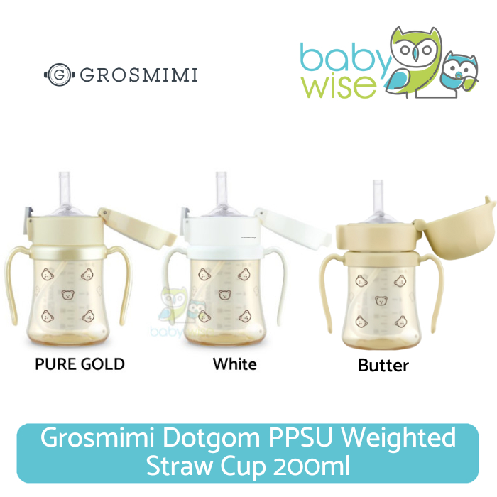 Jual Grosmimi Dotgom PPSU Weighted Straw Cup 200ml - Botol Minum Sedotan Anak | Shopee Indonesia