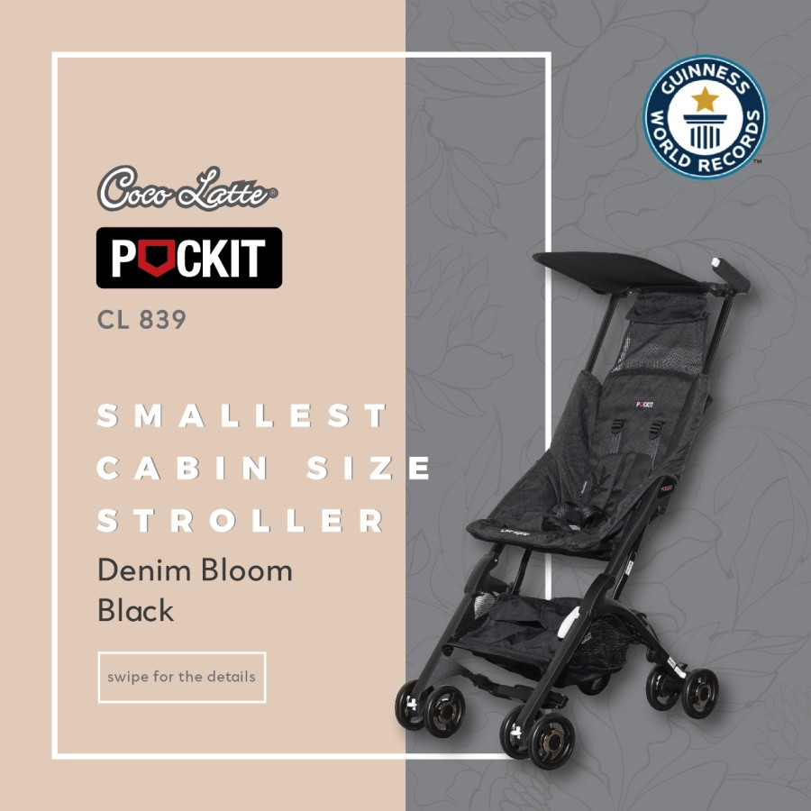Jual Stroller Cabin Size Pockit 839 Denim Bloom Collection Kereta ...
