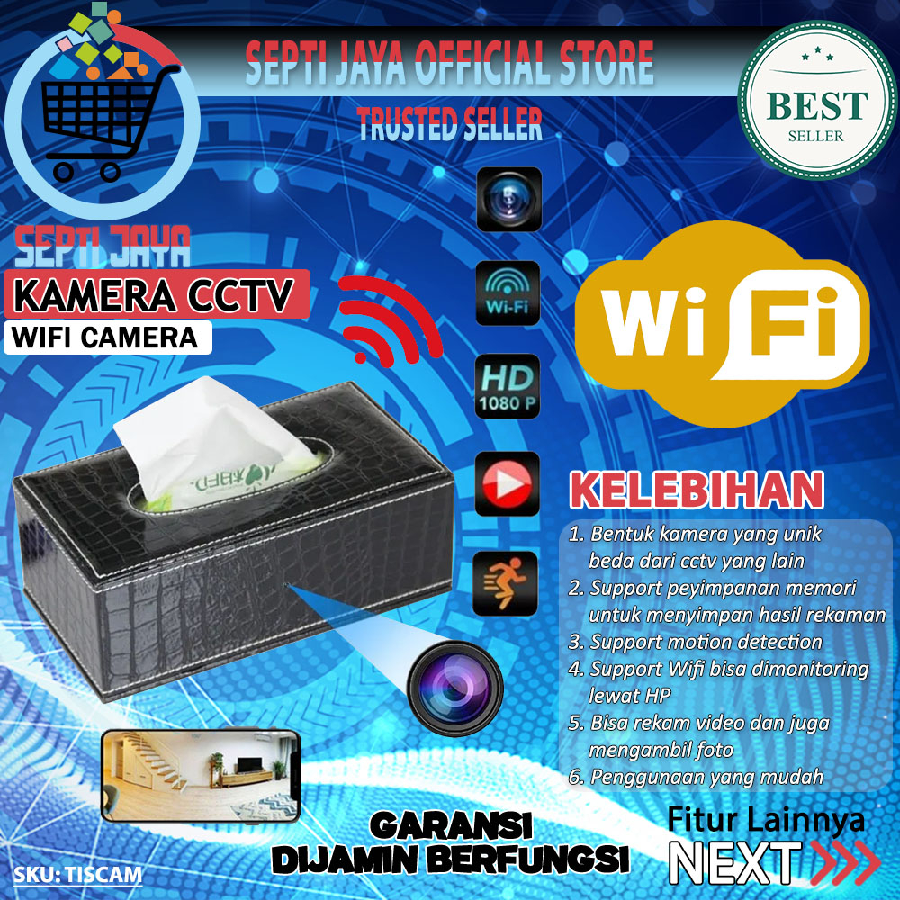 Jual Spy IP Camera CCTV Wifi Kotak Tempat Tisu Tissue Box Resolusi Full ...