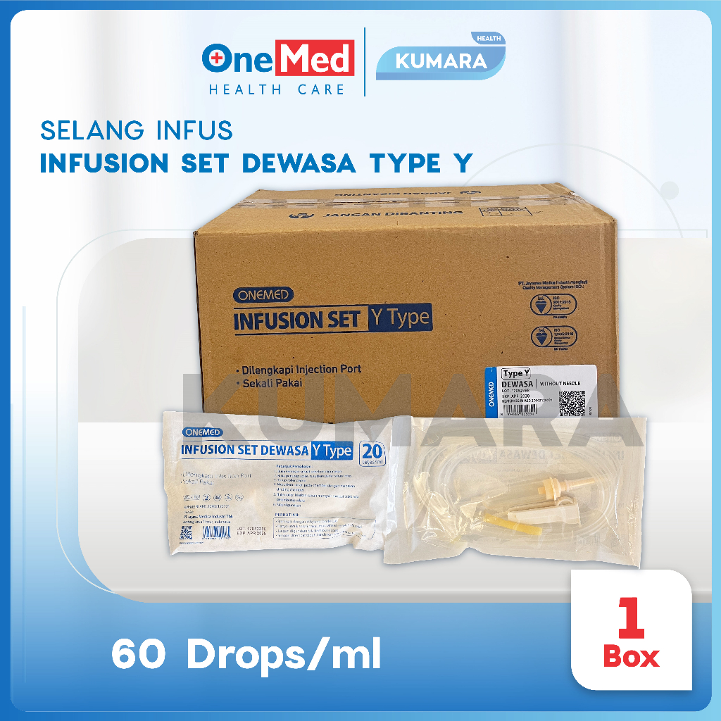Jual ONEMED - Infusion Set Tipe Y Dewasa / Selang Infus Dewasa Tipe Y Box isi 50's | Shopee ...