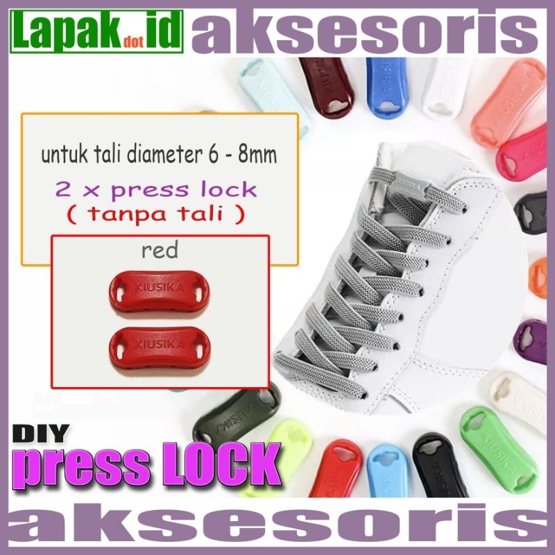 Jual diy aksesoris tali sepatu elastis pengunci model press lock ...