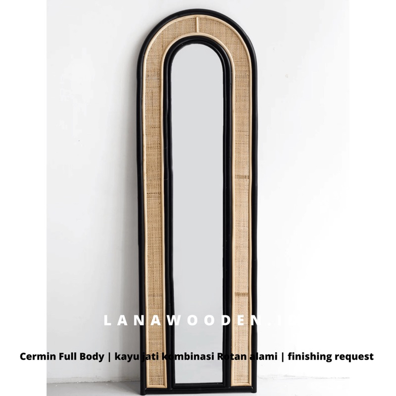 Jual cermin dinding full body aesthetic terbaru material kayu jati ...